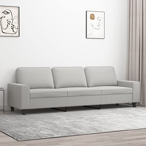 vidaXL 3-Seater Sofa Light Gray 82.7" Microfiber Fabric