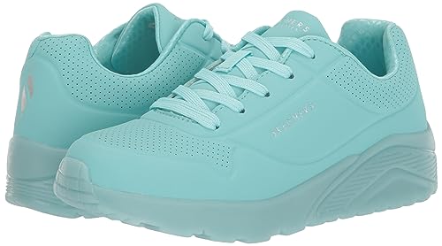 Skechers Kids Girls Uno Ice Sneaker, Turquoise, 2 Little Kid