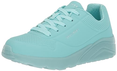 Skechers Kids Girls Uno Ice Sneaker, Turquoise, 2 Little Kid