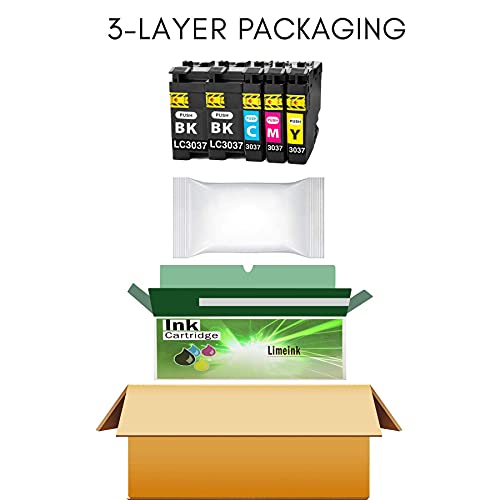 Limeink Compatible Ink Cartridges Replacement LC3037 XXL LC3037 XL LC3039 for Brother Printer MFC-J5845DW MFC J6545DW LC3037 BK/C/M/Y Ink Cartridges for Brother 5 Pack