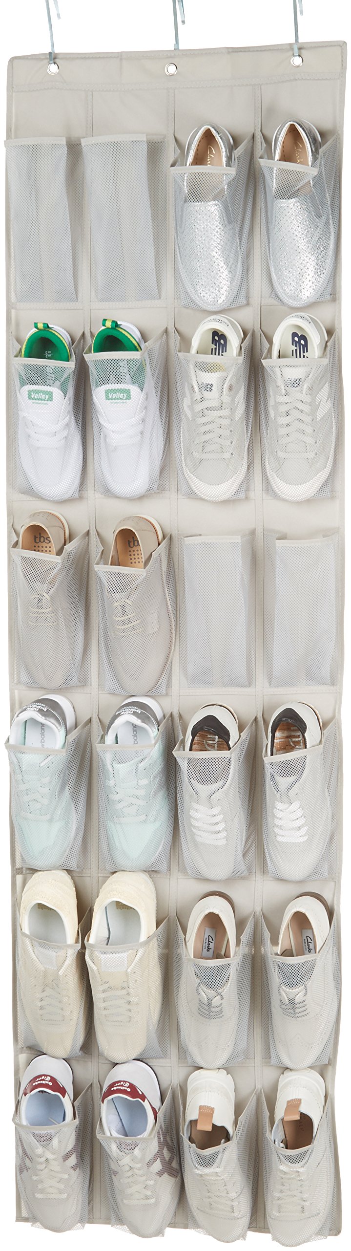 Amazon Basics 24-Pocket Over-the-Door Hanging Medium-Size Shoe Organizer