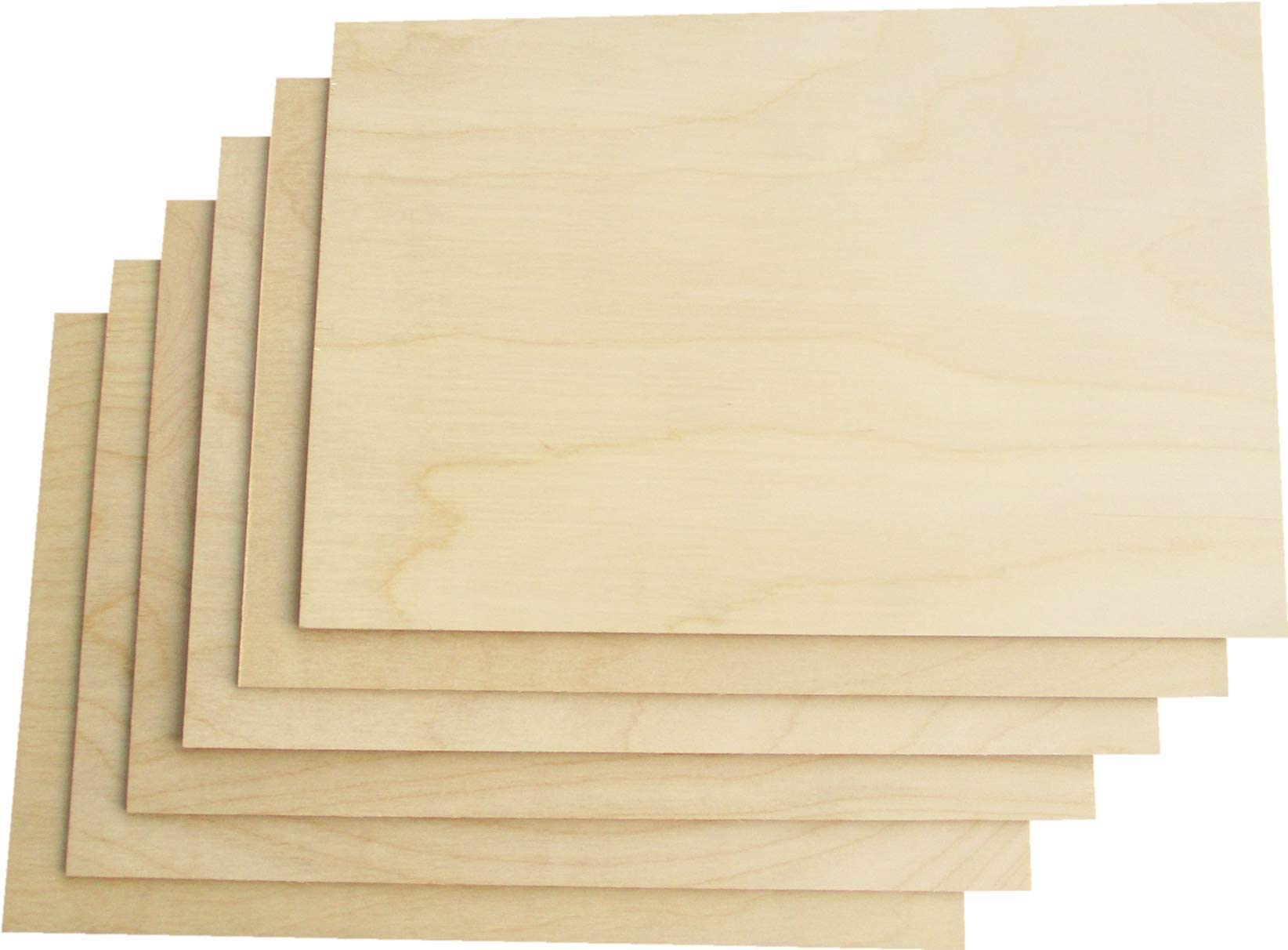 3 mm 1/8"x 8"x 12" Premium Baltic Birch Plywood with B/BB Grade Veneer 6 Flat Sheets for DIY Crafts and Arts, CNC Cutting, Wood Burning and Laser Projects