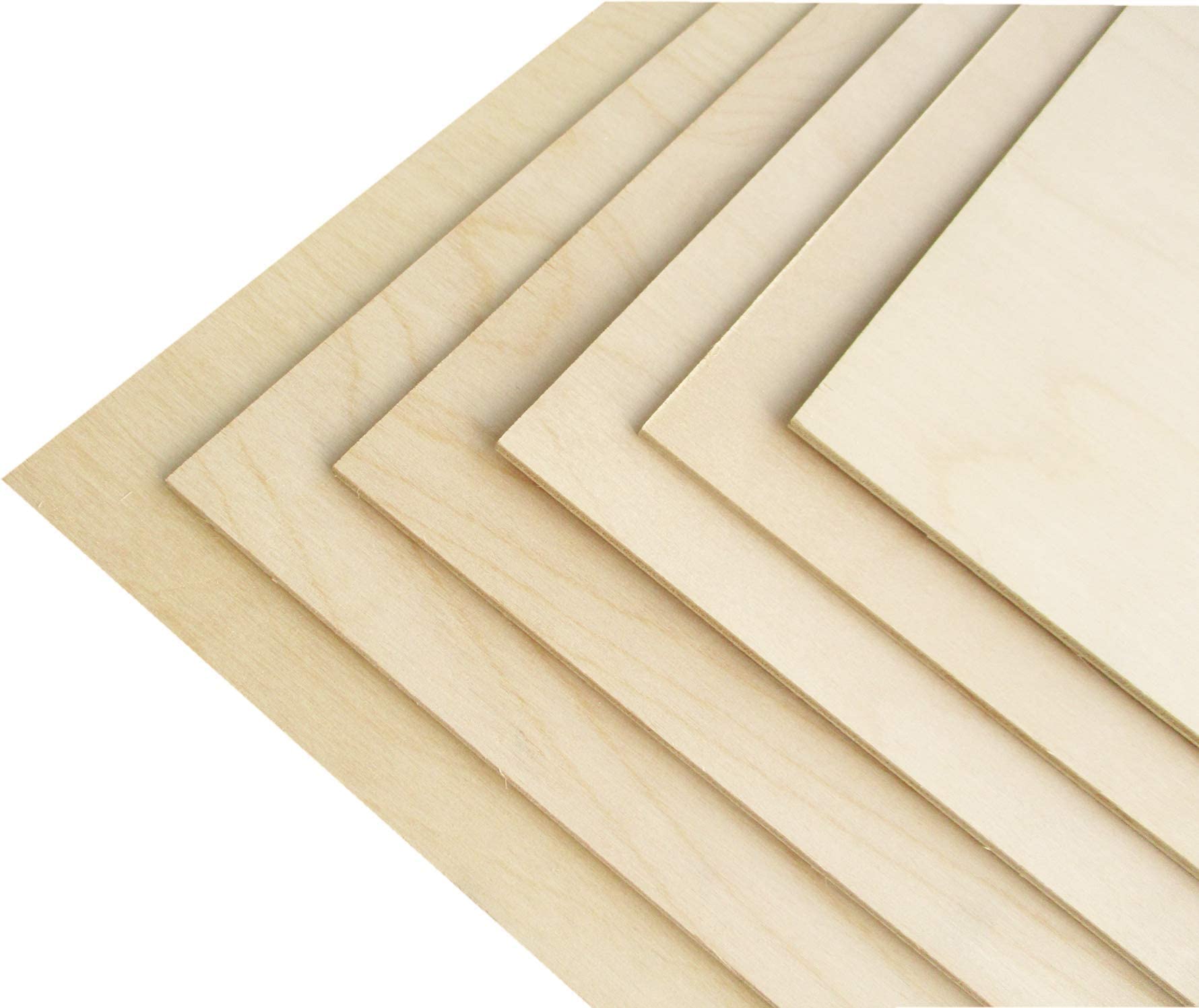 3 mm 1/8"x 8"x 12" Premium Baltic Birch Plywood with B/BB Grade Veneer 6 Flat Sheets for DIY Crafts and Arts, CNC Cutting, Wood Burning and Laser Projects
