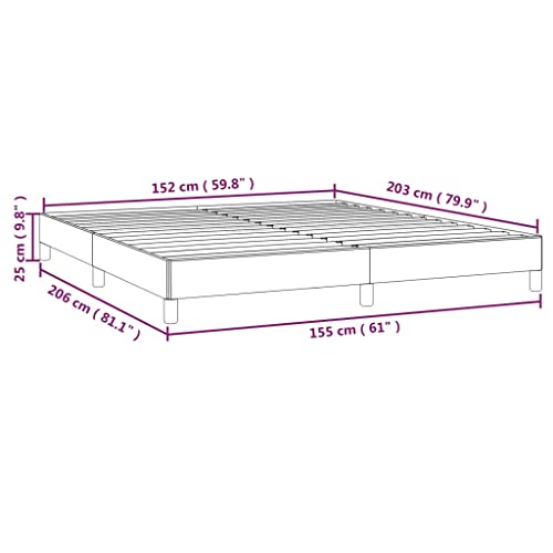 vidaXL Bed Frame Home Indoor Bed Accessory Bedroom Upholstered Wooden Double Bed Base Frame Furniture Light Gray 59.8"x79.9" Queen Velvet