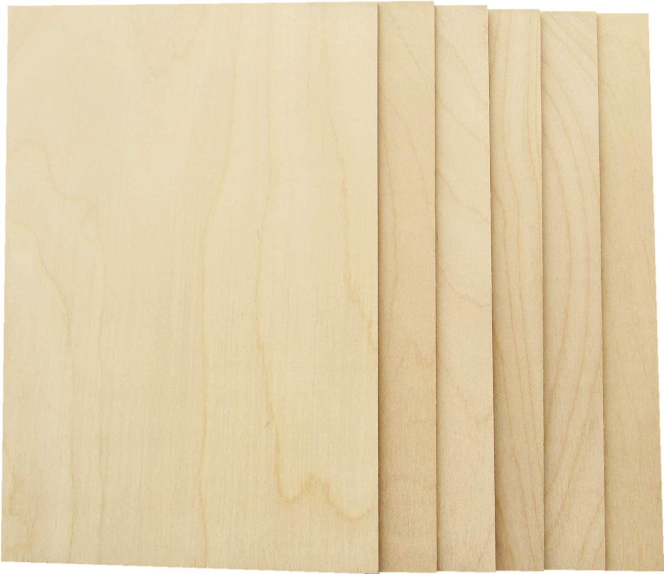3 mm 1/8"x 8"x 12" Premium Baltic Birch Plywood with B/BB Grade Veneer 6 Flat Sheets for DIY Crafts and Arts, CNC Cutting, Wood Burning and Laser Projects