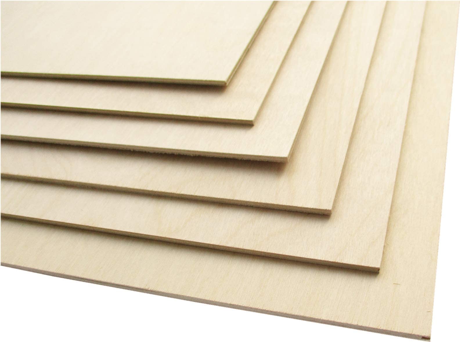 3 mm 1/8"x 8"x 12" Premium Baltic Birch Plywood with B/BB Grade Veneer 6 Flat Sheets for DIY Crafts and Arts, CNC Cutting, Wood Burning and Laser Projects