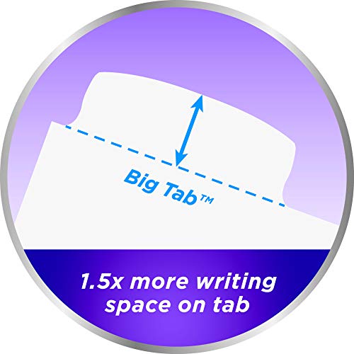 Avery Heavy-Duty View 3 Ring Binder, 2" One Touch Slant Rings & Big Tab Write & Erase Durable Plastic Dividers for 3 Ring Binders, 8-Tab Set, Bright Multicolor, 1 Set (16130)