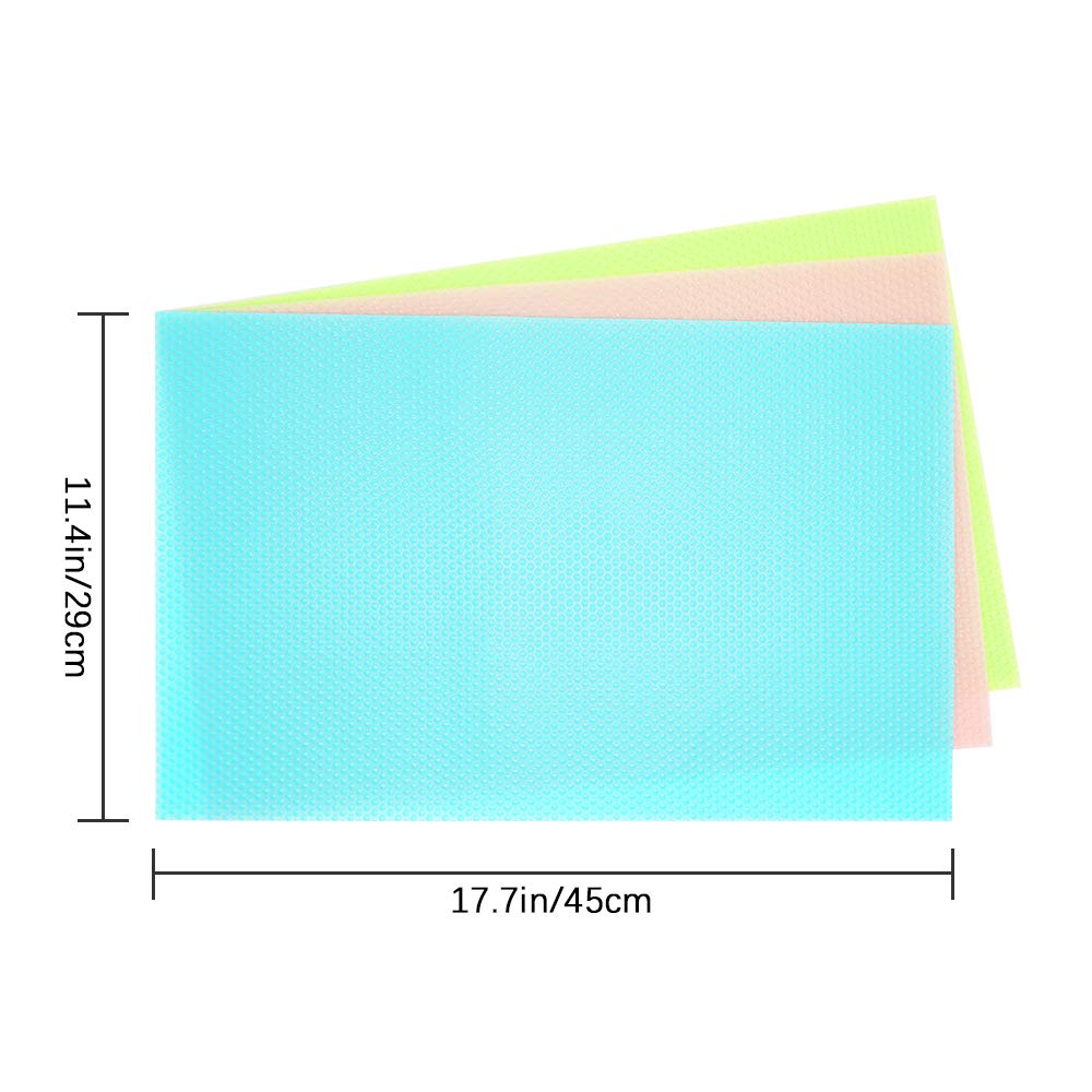SITAKE 12 Pcs Refrigerator Mats, Washable Can Be Cut Fridge Pads, Waterproof Non-Slip Shelf Liners for Cabinets, Wardrobes, Drawers, Bookshelves, Tables, 17.7β x 11.4β