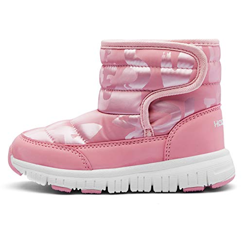 ODOUK Toddler Snow Boots for Girls Boys Cold Weather Outdoor Warm Waterproof Winter Boots Pink Size 4.5