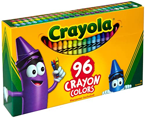 Crayola Classic Color Crayons in Flip-Top Pack with Sharpener, 96 Colors, Gift for Kids