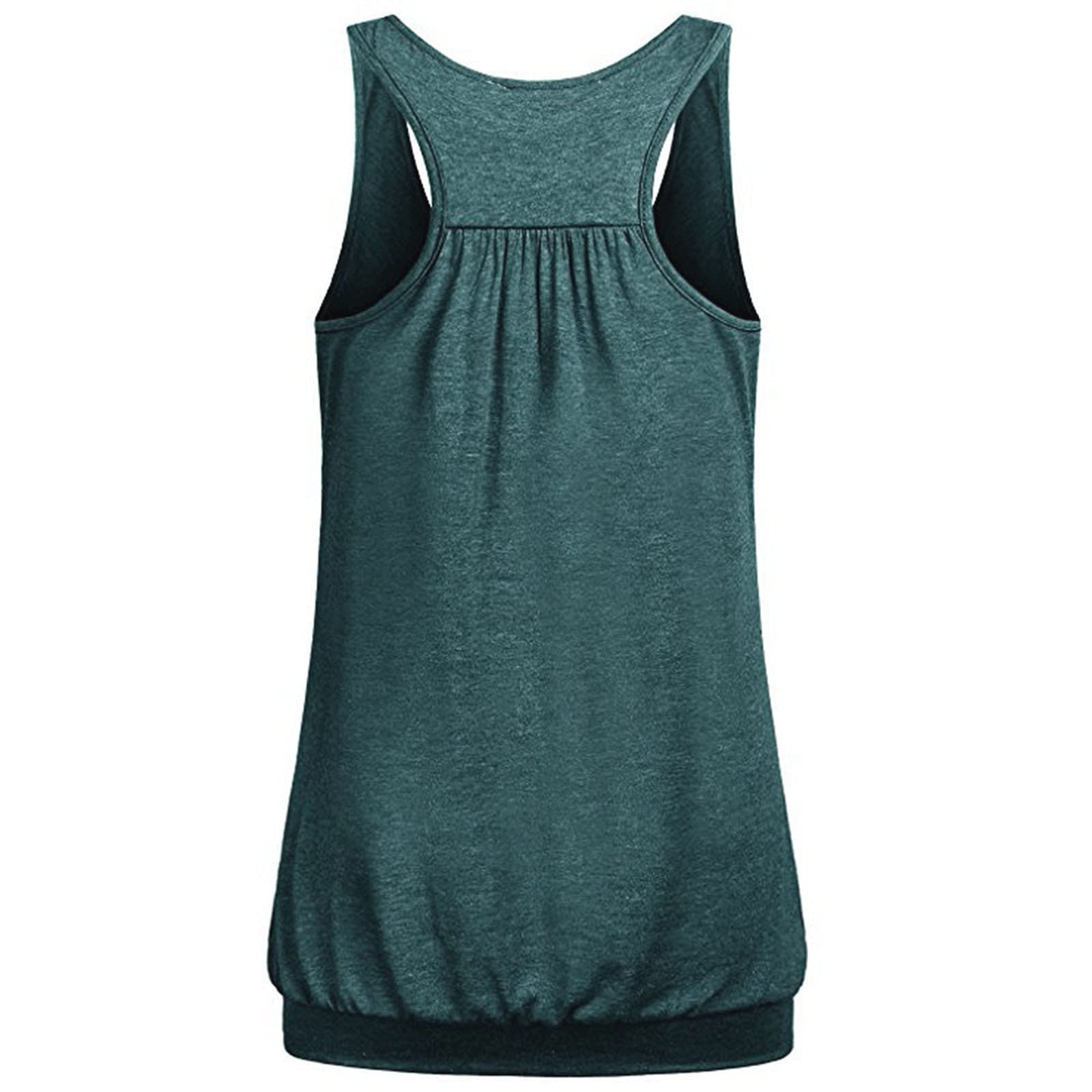 Aniywn Womens Workout Tank Tops Yoga Athletic Sleeveless Racerback Basic Comfy Summer Loose Fit Tops T Shirts Green