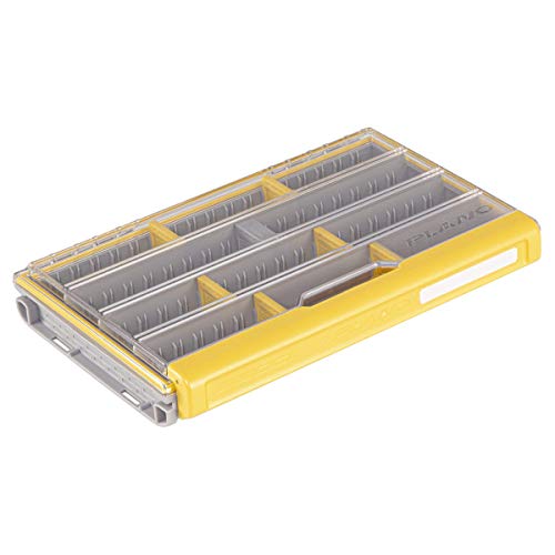 Plano Edge 3600 Premium Tackle Utility Box, Gray and Yellow with Clear Lid, Rust-Resistant and Waterproof, Customizable Tackle Protection Organization