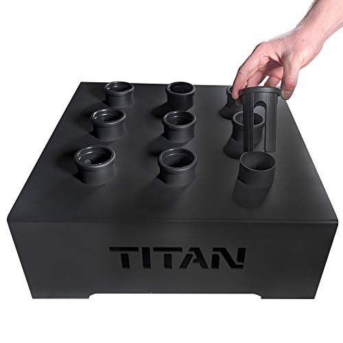 Titan Fitness Olympic Barbell 9 Holder Vertical Storage Display Rack 19" x 19"