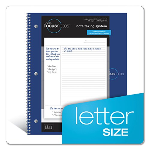 Tops Products 90223 Note-Taking System Notebk, Wire, 20 Lb, 11-Inch X9-Inch, 100Shts, We