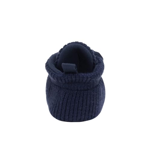 Robeez Baby Booties with Slip Resistant Soles Colby Sweater Knit Snap Booties,F23 Colby Navy,12-18 Months