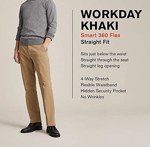Dockers Men's Classic Fit Workday Khaki Smart 360 FLEX Pants, New British Khakhi (Stretch), 44W x 30L