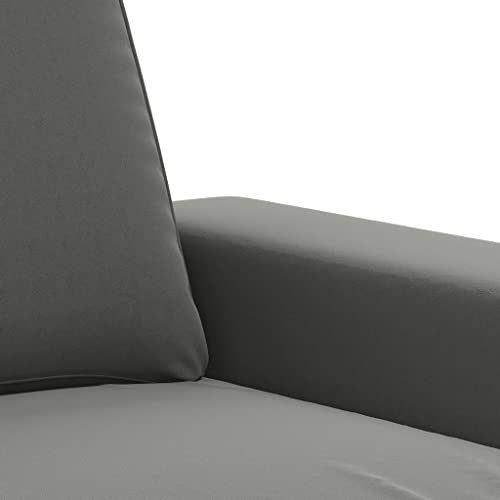 vidaXL 3-Seater Sofa Dark Gray 70.9" Microfiber Fabric