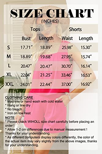 WIHOLL Boho Outfits for Women Crop Tank Top and Shorts Sets 2 Piece Lounge Set Ombre Black L