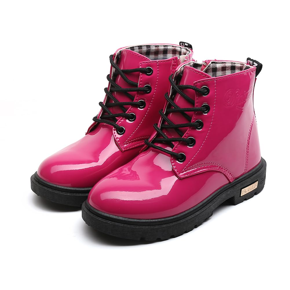 Cixi Maxu E-Commerce.Co.Ltd Girls Boys Rose PU Waterproof Child Ankle Boots,Little Kid, 13M US