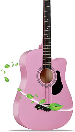 MUWIZ Guitar Kit, String Instrument Electronic Guitar 38inch Beginner Acoustic Guitar, Starter Kit, Cutaway Guitar of Solid Wood Veneer, Comes with A Guitar Backpack (Color : N, Size : 38inch)