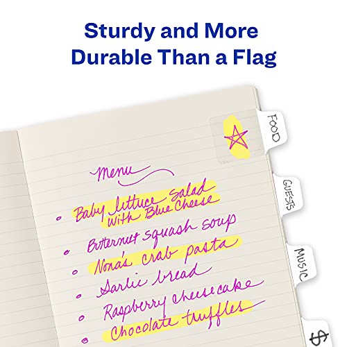 Avery Ultra Tabs, 3" x 1.5", 2-Side Writable, White, 24 Repositionable Filing Tabs (74776) & Avery Mini Ultra Tabs, 1" x 1.5", 2-Side Writable, White, 40 Repositionable Tabs (74788)