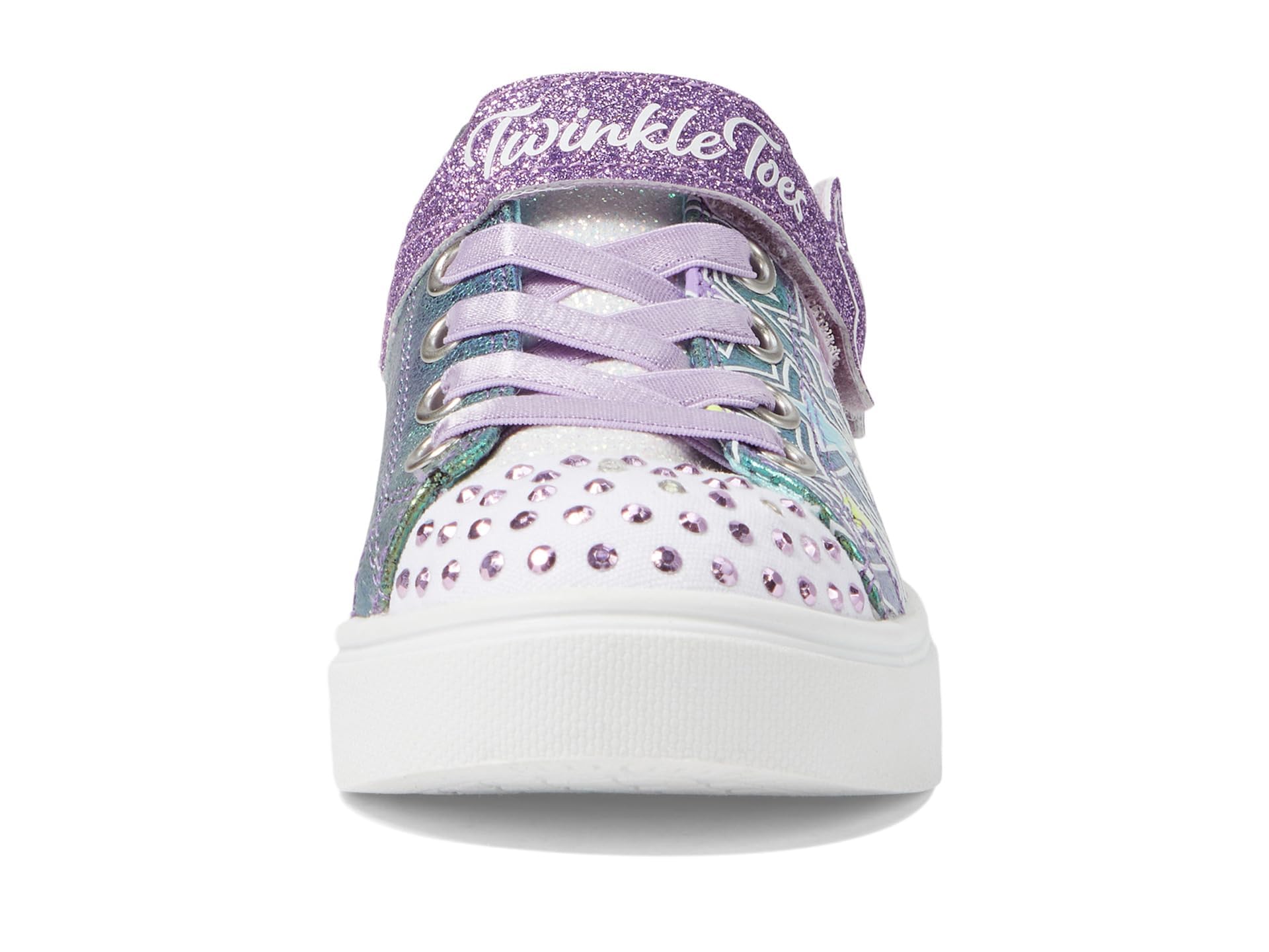 Skechers Kids Girls Twinkle Sparks-Shimmer Star Sneaker, Purple/Multi, 2 Little Kid