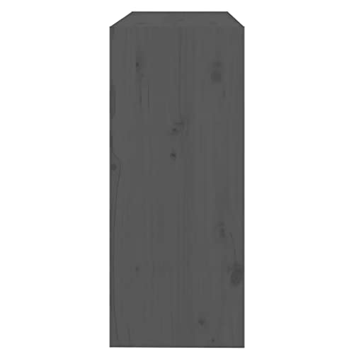 vidaXL Book Cabinet/Room Divider Gray 31.5"x11.8"x28.1" Solid Wood Pine