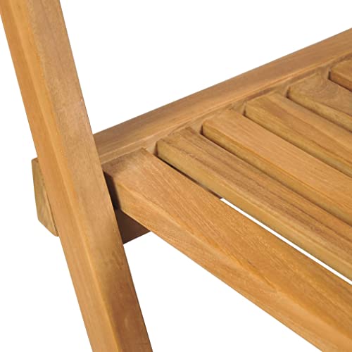vidaXL 2X Solid Teak Wood Folding Patio Bar Stools Weather Resistant Easy to Storage Sturdy Patio Bistro Garden Outdoor Furniture Meal Seating