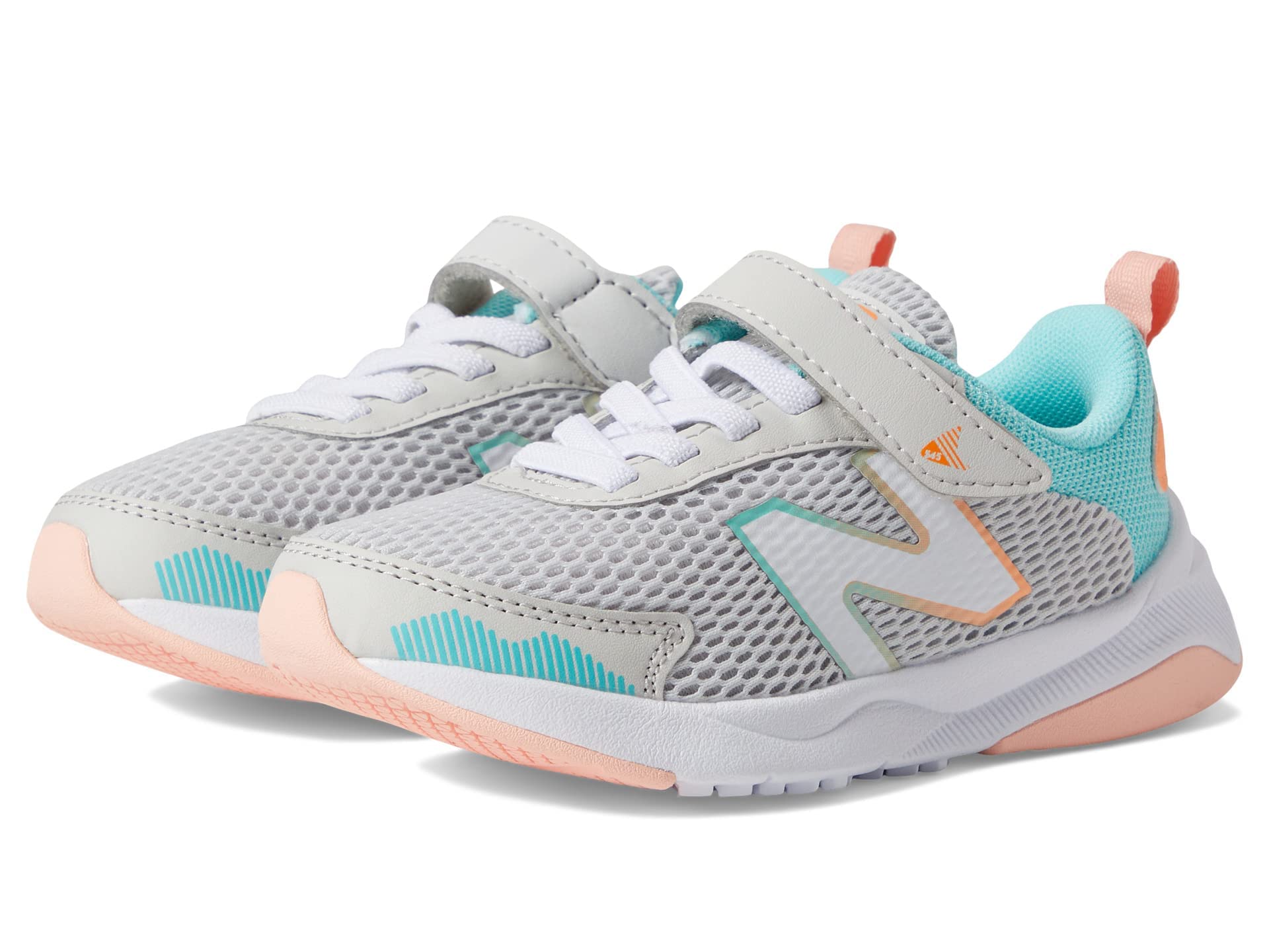 New Balance Kid's Dynasoft 545 V1 Hook and Loop Running Shoe, Summer Fog/Surf/Peach Glaze, 2 Wide Infant