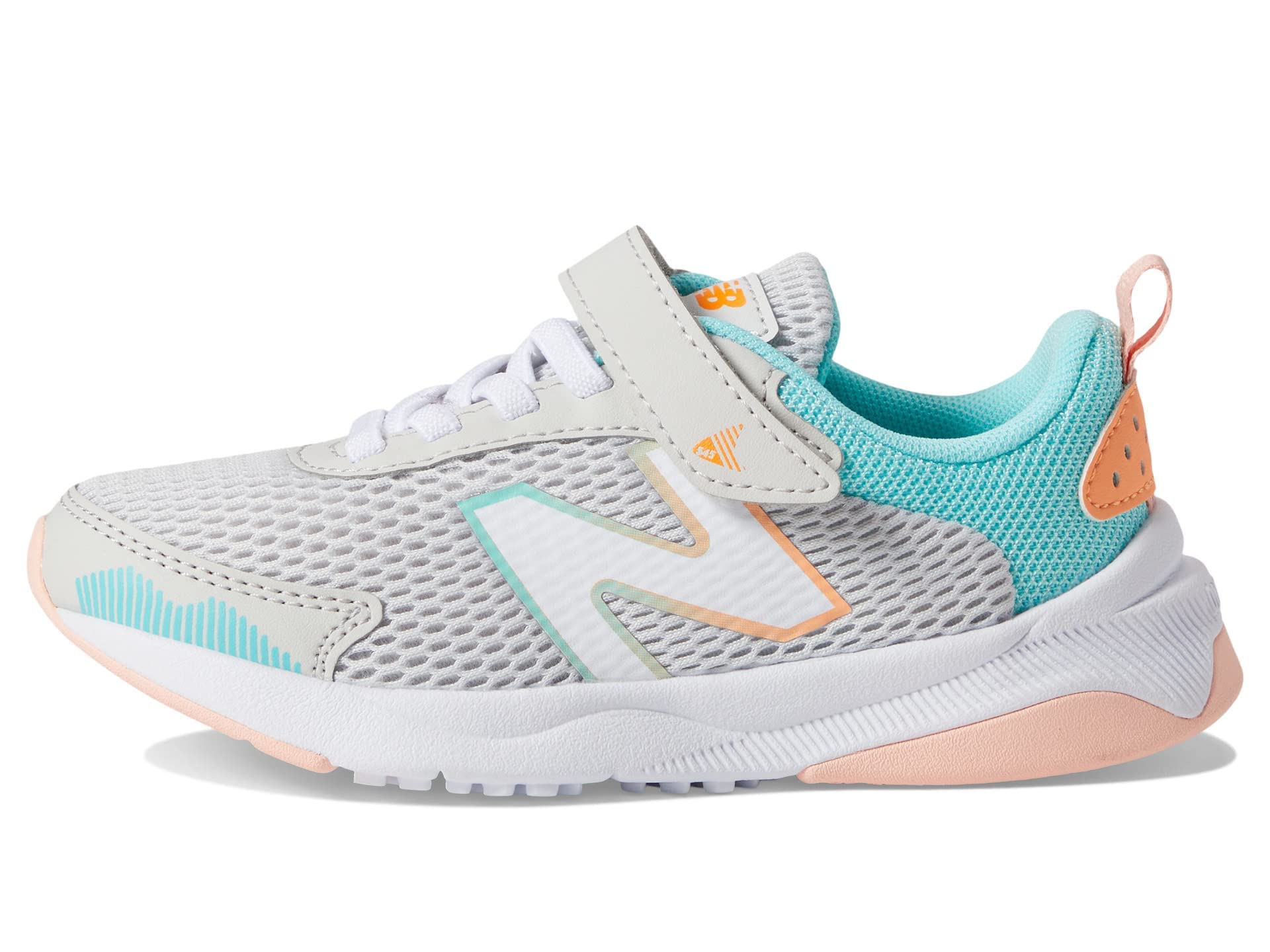 New Balance Kid's Dynasoft 545 V1 Hook and Loop Running Shoe, Summer Fog/Surf/Peach Glaze, 2 Wide Infant