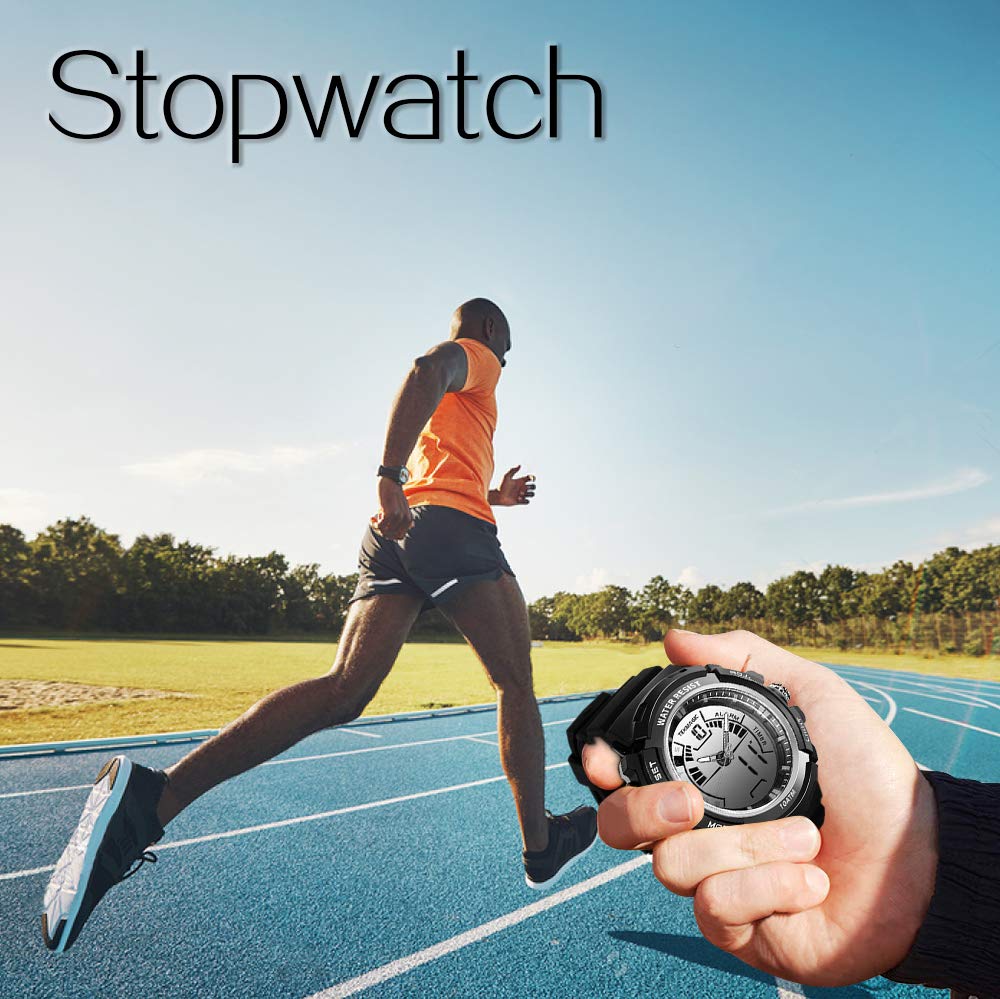 CHISHUNG 10 ATM Waterproof Sports Diving Watch 100m Underwater Men Boys Swimming Watch with Stopwatch, Chronograph, Alarm, Calendar, Timer Countdown and Dual Time Zone Display