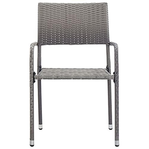 vidaXL Patio Dining Chairs 6 pcs Poly Rattan Anthracite