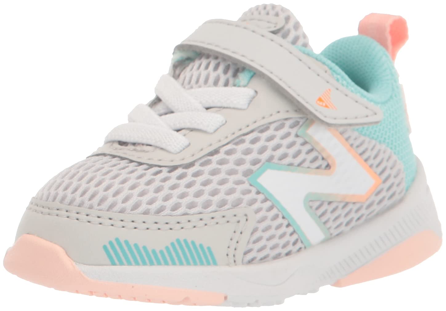 New Balance Kid's Dynasoft 545 V1 Hook and Loop Running Shoe, Summer Fog/Surf/Peach Glaze, 2 Wide Infant