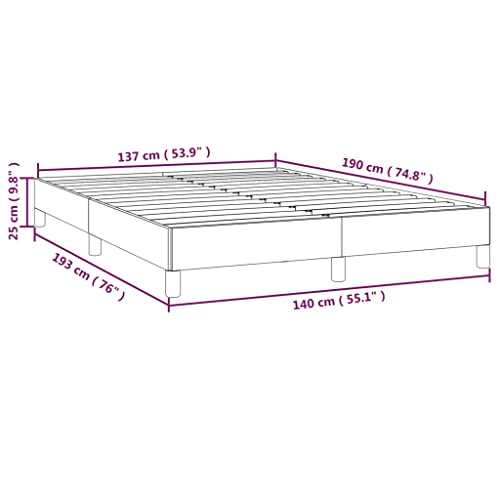 vidaXL Bed Frame Home Indoor Bed Accessory Bedroom Upholstered Wooden Double Bed Base Frame Furniture Light Gray 53.9"x74.8" Full Fabric