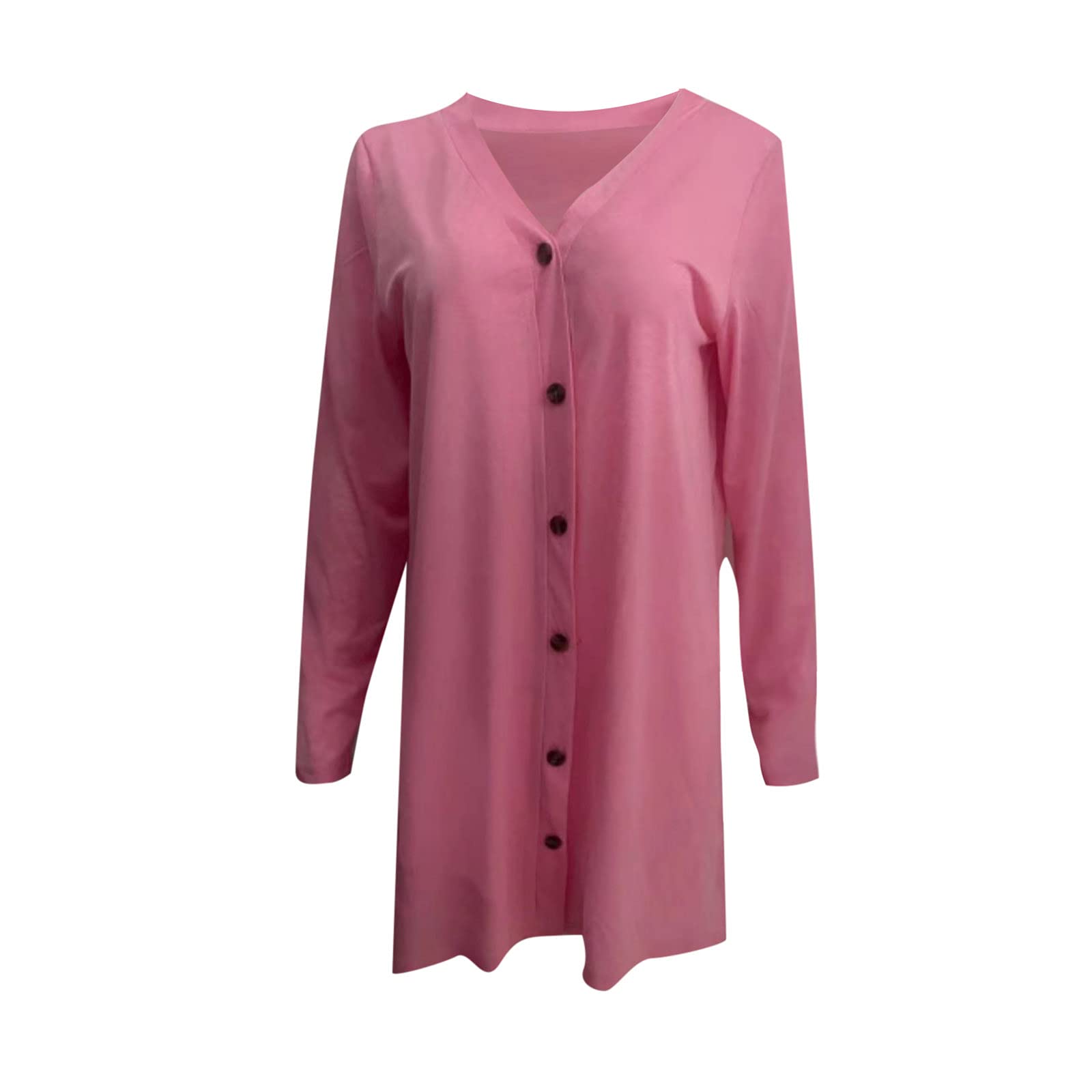 Coupons and Promo Codes for Discount Lightweight Fall Cardigan for Women 2023 Plus Size Long Sleeve Casual Comfy Thin Open Front Kimono Cardigans with Pockets Shrug Sweaters A Pink