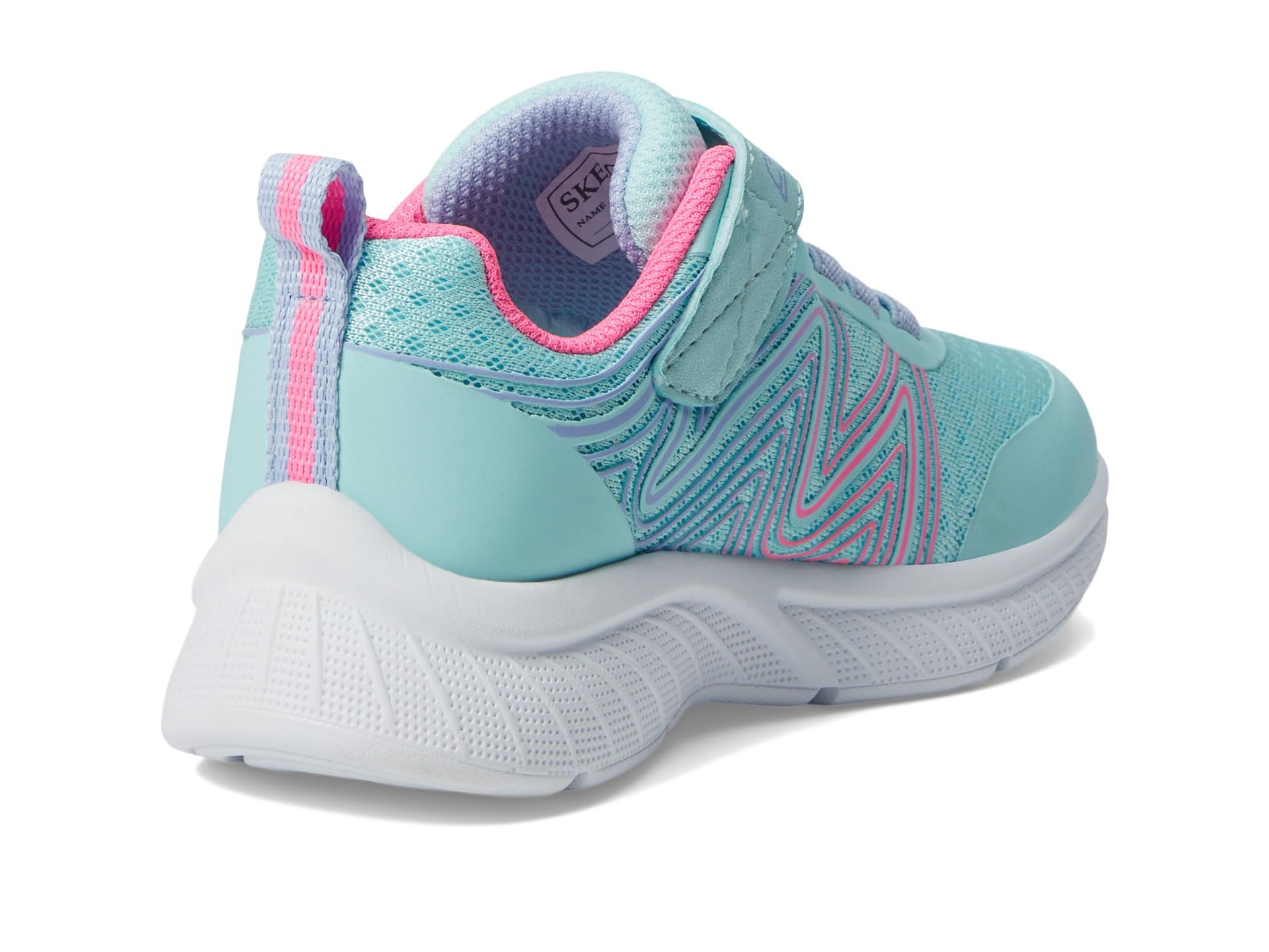 Skechers Microspec Plus-Swirl Sweet Sneaker, Aqua/Pink, 2 US Unisex Little Kid