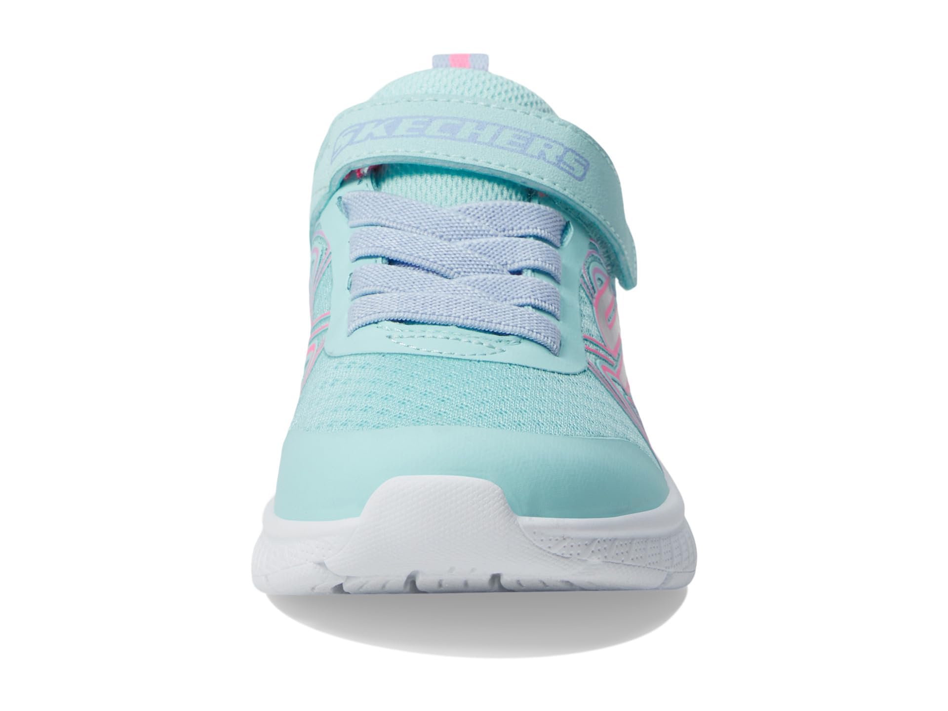 Skechers Microspec Plus-Swirl Sweet Sneaker, Aqua/Pink, 2 US Unisex Little Kid