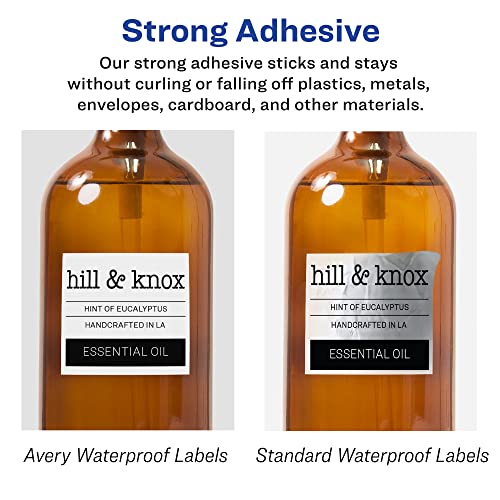 Avery Durable Waterproof Cigar Labels with Sure Feed, 2-3/8" x 8", 300 Oil and Tear-Resistant Waterproof Labels, Laser/Pigment-Based Inkjet Printable Labels