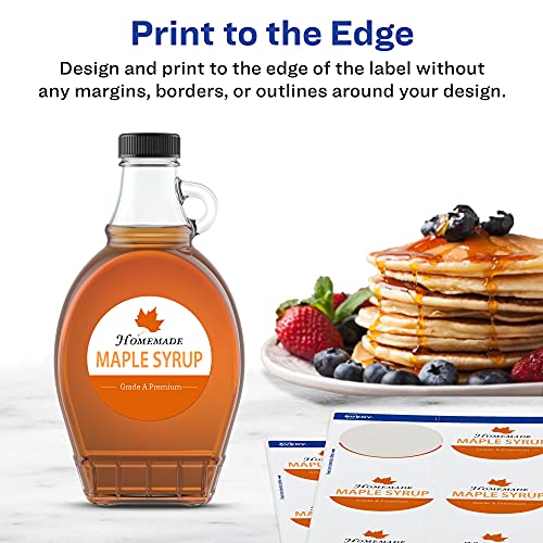 Avery Durable Waterproof Round Labels with Sure Feed, 1-5/8" Diameter, 200 Oil and Tear-Resistant Waterproof Labels, Print-to-The-Edge, Laser/Pigment-Based Inkjet Printable Labels