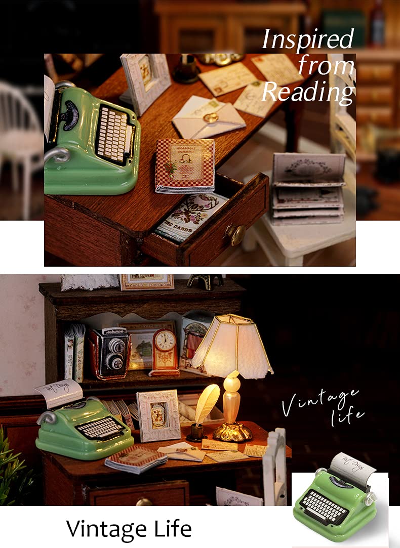 Flever Dollhouse Miniature DIY House Kit Creative Room with Furniture for Romantic Valentine's Gift (Elegant Studio)