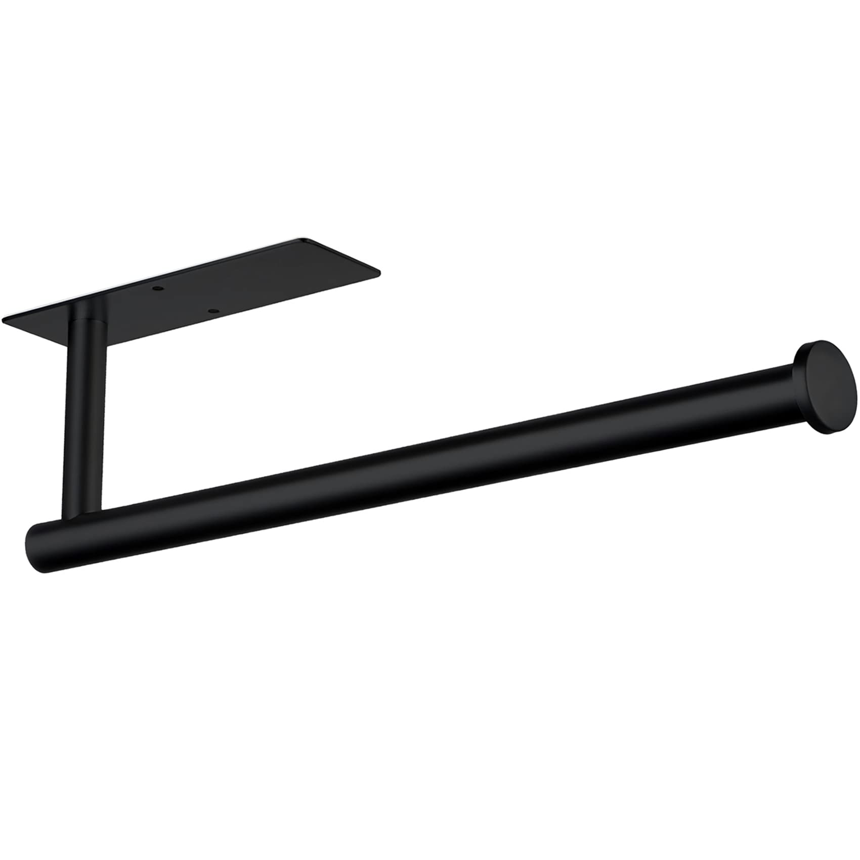 Under Cabinet Paper Towel Holder - Self Adhesive Paper Towel Roll Holder Wall Mount, Matte Black Stainless Steel Paper Towel Holder for Kitchen, Bathroom, Cabinets