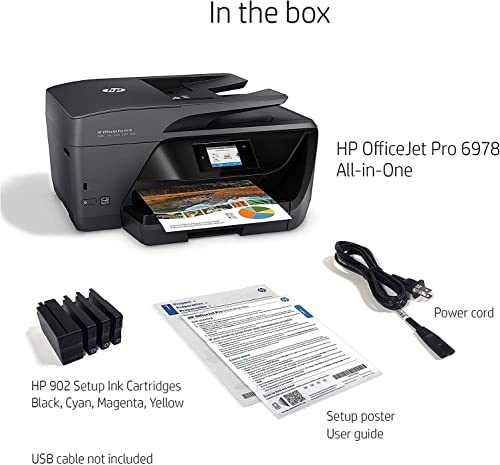 HP OfficeJet Pro 6978 Wireless All-in-One Color Inkjet Printer - Print Scan Copy Fax - 2.65" Touchscreen, 20 ppm, 8.5" x 14", 35-Sheet ADF, Auto Duplex Printing