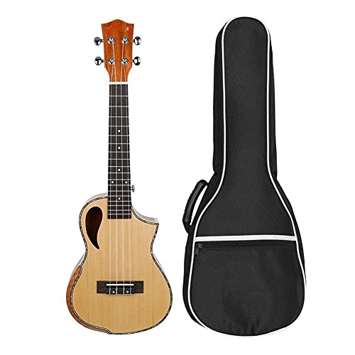 LMMDDP 23-inch Ukulele Wood Panel Cutaway Arm Guard Wood Color Ukulele Full Sound Stringed Musical Instrument