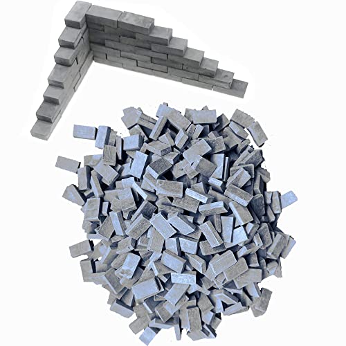 Cayway 420 PCS Mini Bricks Tiny Bricks for Landscaping Black Miniature Bricks Small Bricks for Crafts Realistic Fake Bricks Mini Blocks for Dollhouse Mini Garden Accessories