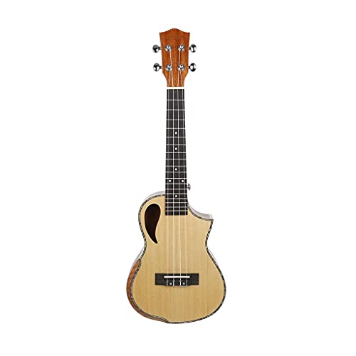 LMMDDP 23-inch Ukulele Wood Panel Cutaway Arm Guard Wood Color Ukulele Full Sound Stringed Musical Instrument