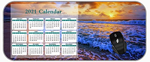 XXL 2021 Calendar Office Mouse Pad Waves Ocean Surf Beach Gaming Mouse Pad Large XXL