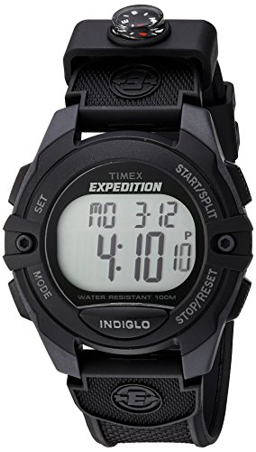 Timex Men's Expedition Digital CAT 41mm Watch ā Gray & Black Case with Black Resin Strap & Integrated Compass