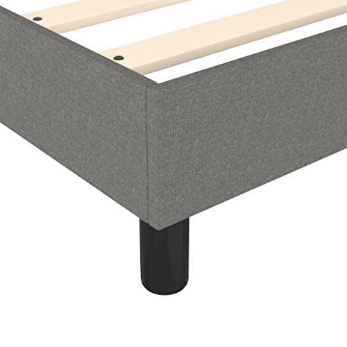 vidaXL Box Spring Bed with Mattress Home Bedroom Mattress Pad Single Bed Frame Base Foam Topper Furniture Dark Gray 39.4"x74.8" Twin Fabric
