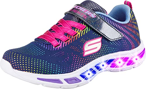 Skechers Litebeams-Gleam N'Dream Sneaker, Navy/Multi, 2 US Unisex Little Kid
