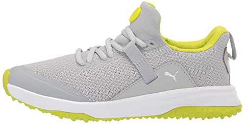 PUMA Fusion Evo Jr. Golf Shoe, High Rise-Limepunch, 2 US Unisex Little Kid